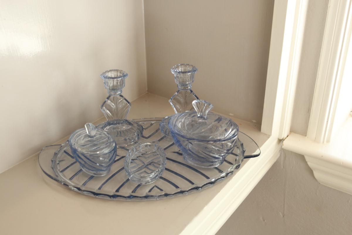 Boxy™ Blue Glass Vanity Set – Boxy Girl. Everything Beauty. Everything ...